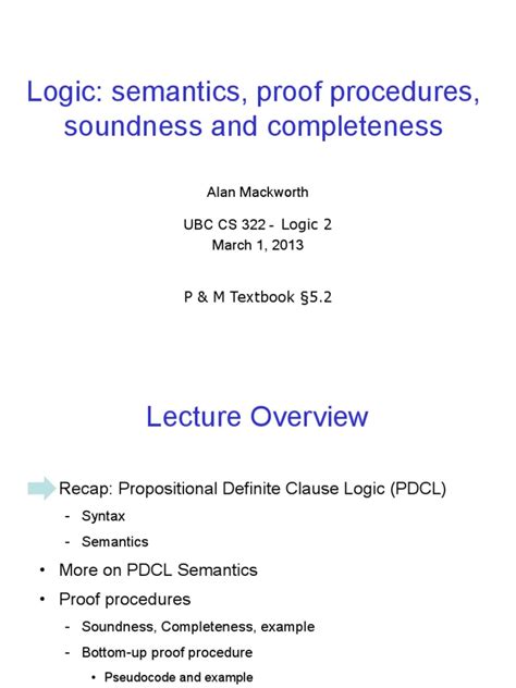 logic semantics proof procedures soundness and completeness pdf logical consequence