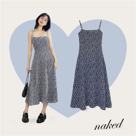 Váy hai dây hoa nhí dáng dài NAKED by V Delphine Dress Shopee Việt Nam