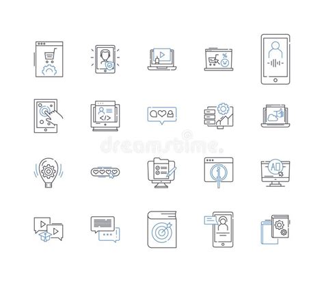 Software Engineering Line Icons Collection Code Debugging Testing