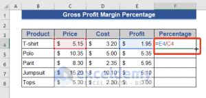 How To Calculate Profit Percentage In Excel Methods Exceldemy