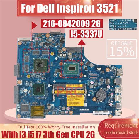 Dla Dell Inspiron 3521 5521 Laptop P Yta G Wna LA 9101P LA 9104P 0