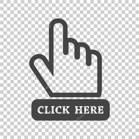 Haga clic aquí icono Signos del cursor de mano Ilustración de vector