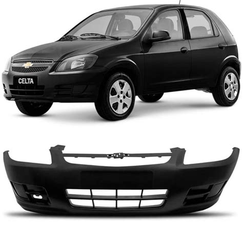 Parachoque Dianteiro Chevrolet Celta A Preto Liso Dts Em