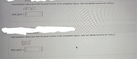 solved find functions fand g such that the given function is