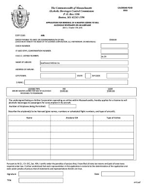 Fillable Online Mass APPLICATION FOR RENEWAL OF A MASTER LICENSE TO