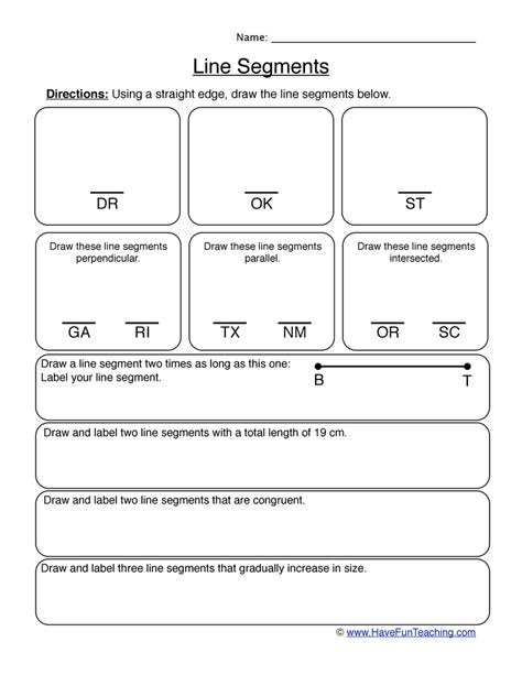 Drawing Line Segments Worksheet Have Fun Teaching Worksheets Library