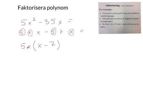 Faktorisera Polynom Youtube