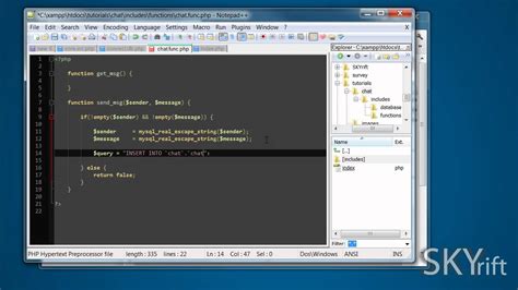 php mysql simple chat application part 2 chat functions youtube