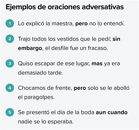 5 Oraciones Adversativas Brainly Lat