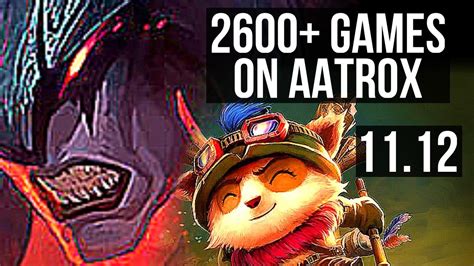 AATROX Vs TEEMO TOP DEFEAT 2600 Games 2 4M Mastery Legendary