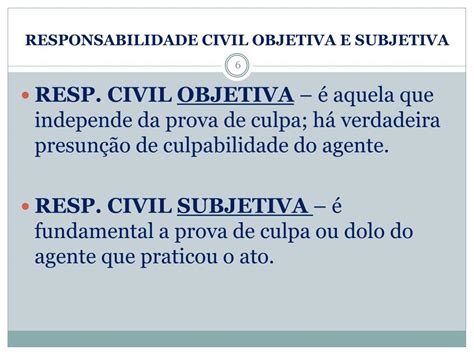 Responsabilidade Civil Subjetiva E Objetiva