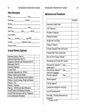 Fillable Online Flight Review Checklist Fax Email Print PdfFiller