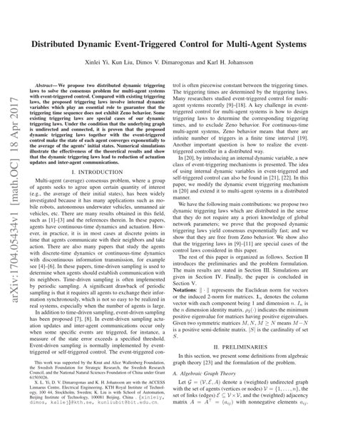 pdf distributed dynamic event triggered control for multi agent systems