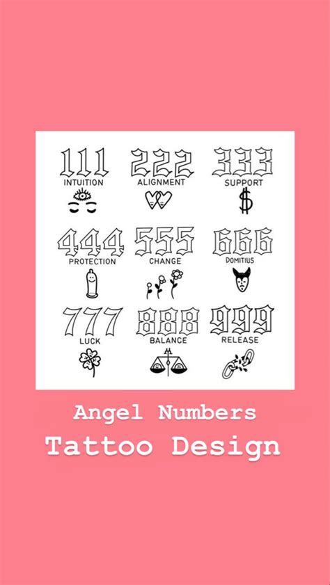 Beautiful Angel Number Tattoo Design