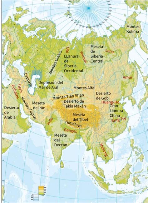 Mapa De Relieve Y R Os De Asia