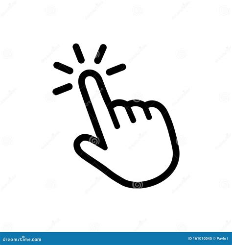 Click Button With Hand Pointer Clicking Click Here Web Button