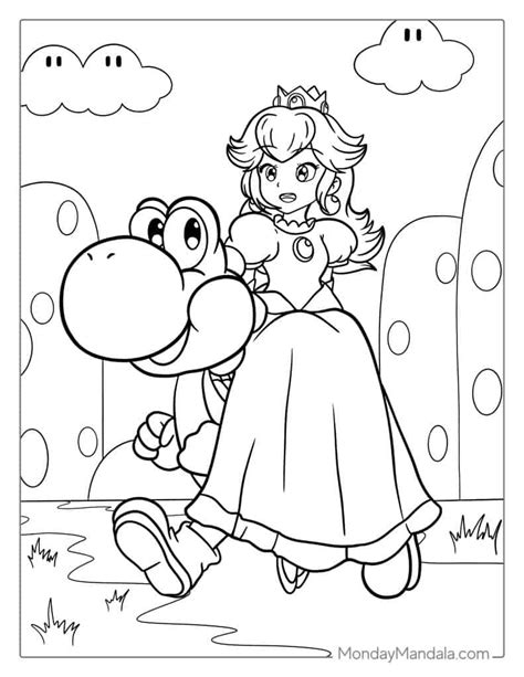 Princess Peach Mario Kart Coloring Pages
