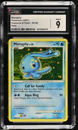 Manaphy Holo Rare Pokemon Card Diamond Pearl Set Cgc