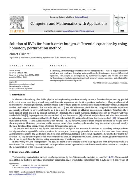 pdf solution of bvps for fourth order integro differential equations by using homotopy
