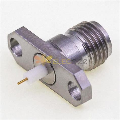 Conector fêmea jack de 2 92mm conector coaxial rf de flange de 2 furos