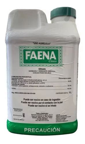1 Lt Faena Glifosato Herbicida Elimina Malezas Envio Gratis