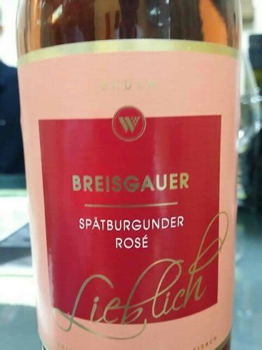 Breisgauer Spätbugunder Rosé Lieblich Vivino Australia