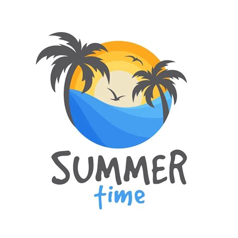 Logotipo De La Playa De Verano Vector Premium