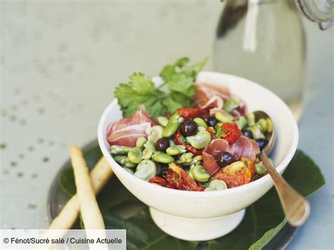 Salade de fèves au jambon cru recette sur Cuisine Actuelle