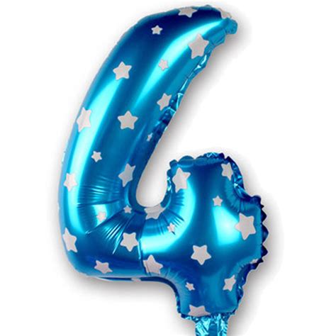Galaxy Balon Foliowy Cyfra 4 Niebieski W Gwiazdki 100 Cm Galaxy
