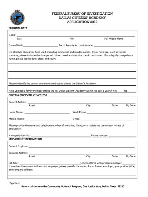 Fbi Forms Fill Online Printable Fillable Blank PdfFiller
