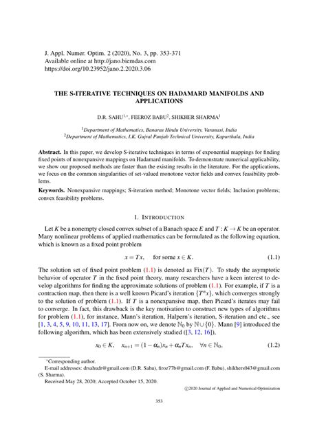 pdf the s iterative techniques on hadamard manifolds and applications
