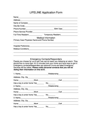 Lifeline Application Form Online Fill And Sign Printable Template Online