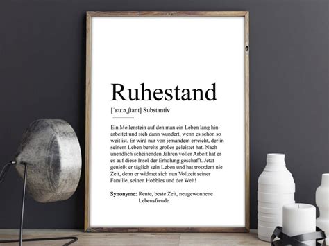 Poster Ruhestand Definition Geschenkidee Rentner Arbeitskollegen