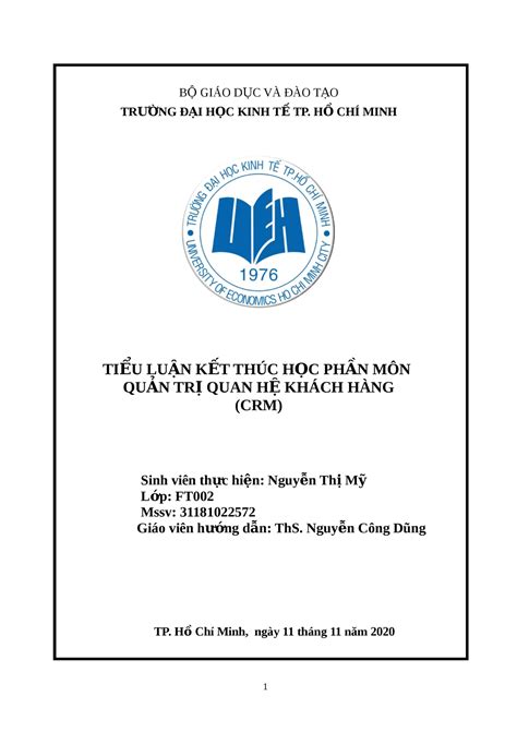TI U LU N K T TH C H C PH N M N CRM B GIÁO D C VÀ ĐÀO T OỘ Ụ Ạ TR NG