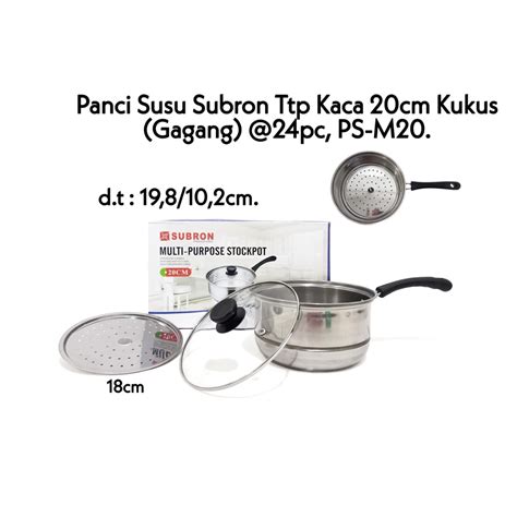 Jual Panci Susu Serbaguna Bisa Kukusan Subron 20cm Sauce Pan Steamer