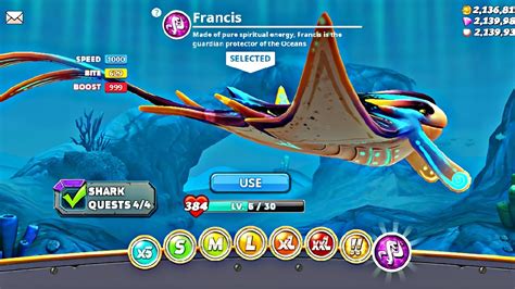 New FRANCIS SHARK Unlock Hungry Shark World All Sharks Unlocked New