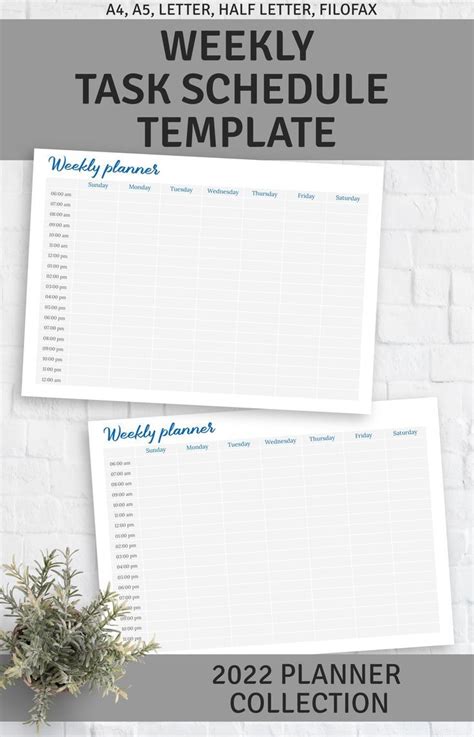 Horizontal Weekly Planner Will Help You Schedule All Your Tasks In