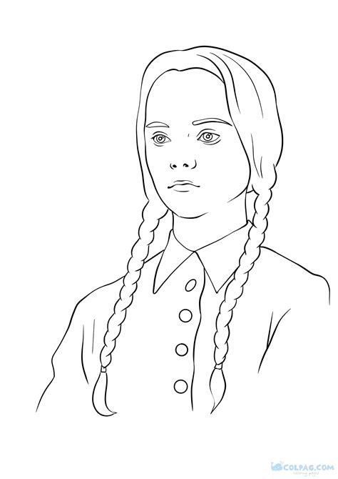 Merlina Addams Dibujos Para Colorear