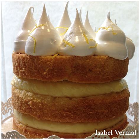 Torta vintage de limón Biscuit de limón crema de limón y merengue