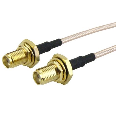 SMA Female Bulkhead To SMA Female Bulkhead Cable RG 316 Coax In 48 Inch