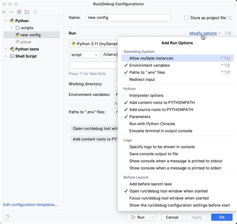 Run Debug Configurations Pycharm Documentation