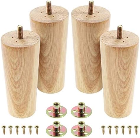 Knpwer Pcs Pieds De Meuble En Bois Cm Pieds De Table En Bois