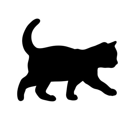 silueta abstracta de gato negro caminando icono ilustración de vector