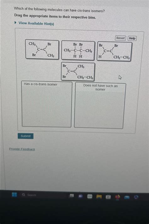 Solved Which Of The Following Molecules Can Have Cis Trans Chegg