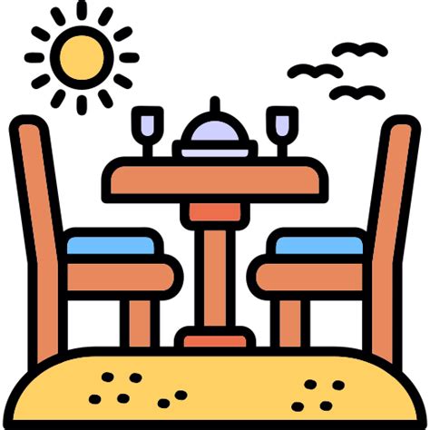 Dining Table Generic Color Lineal Color Icon