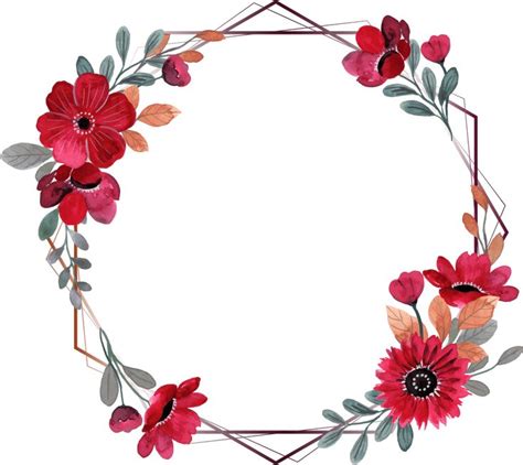Flower Geometric Frame Free Vector Flower Frame Png Vector Flowers