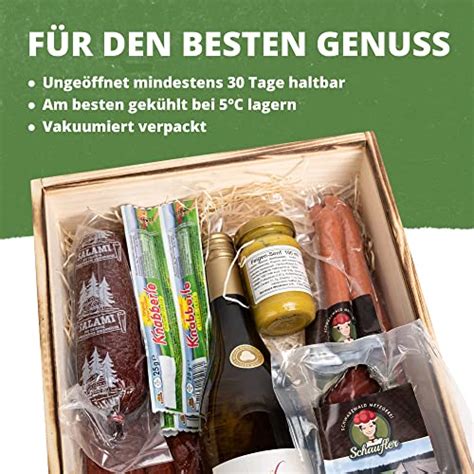 Schwarzwald Metzgerei Geschenkkorb Holzkiste mit ausgewählten Wurst