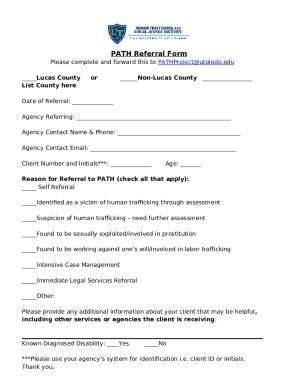 Path Referral Doc Template Pdffiller