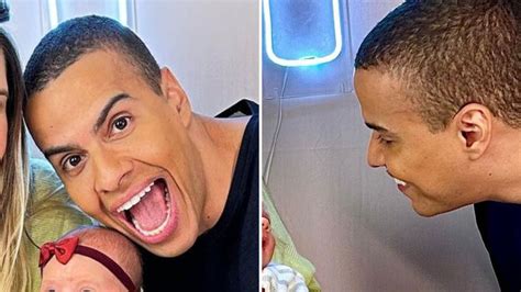 Que amor Thiago Oliveira celebra primeiro mês da filha festa