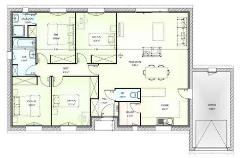 Exemple Plan Maison Plain Pied 4 Chambres Le Meilleur Exemple